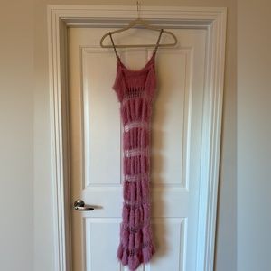 The Ragged Priest | Dresses | Ragged Priest Pink Fur Chain Link Maxi ...